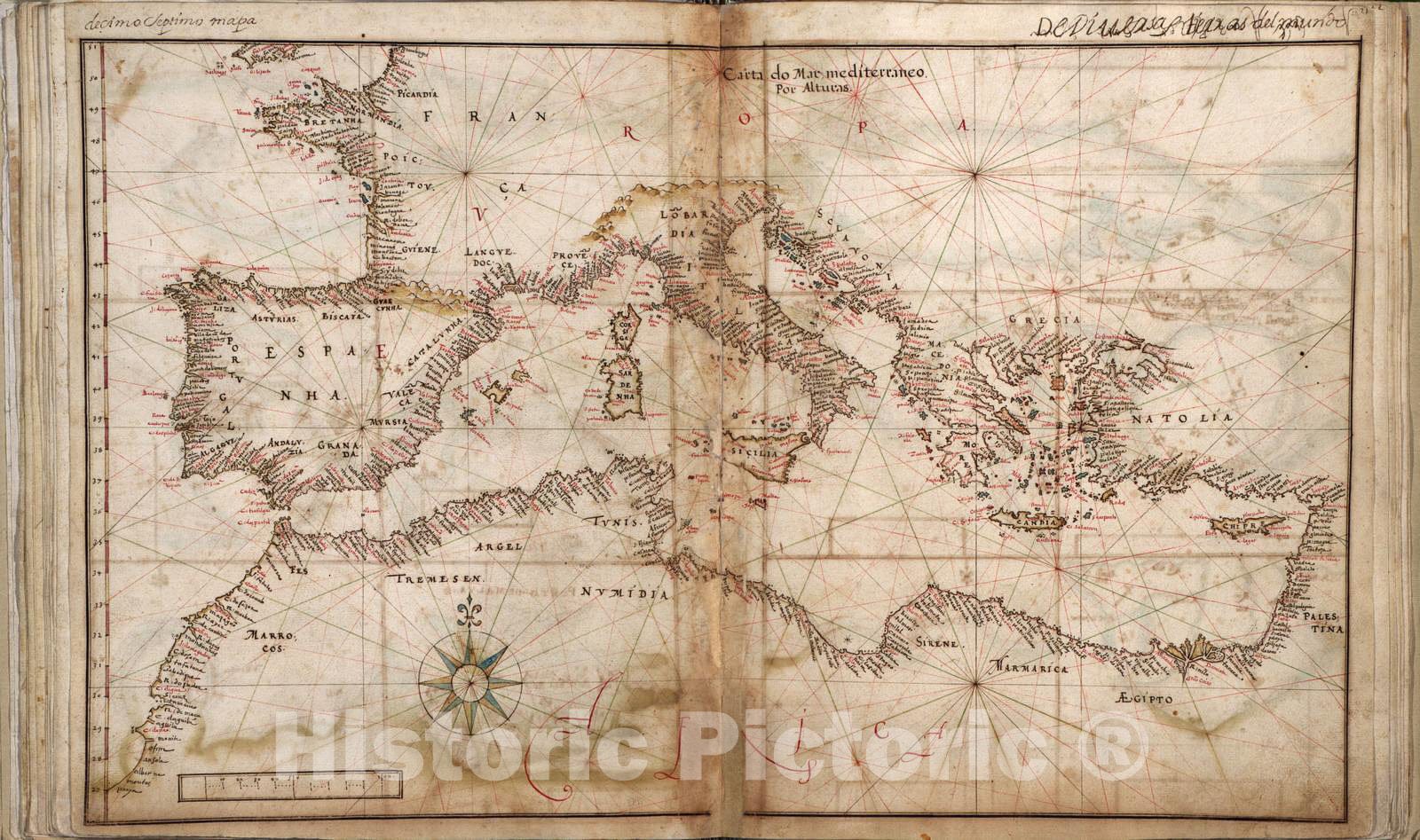 Historic 1630 Map - Taboas geraes de toda a navegaÃ§Ã£o - Chart of The ...