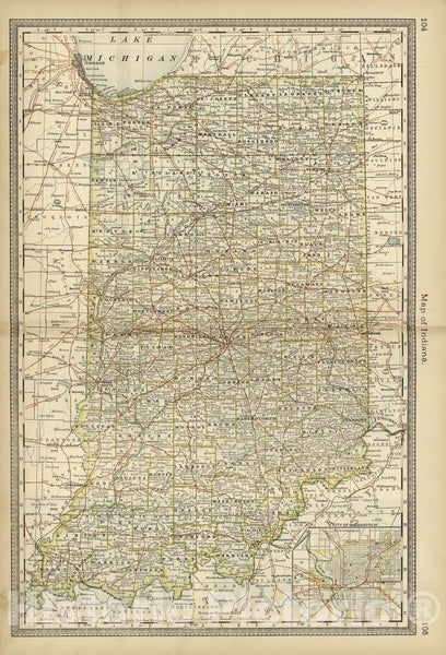 Historic 1882 Map - Historical Hand-Atlas, Illustrated - Map of Indian ...