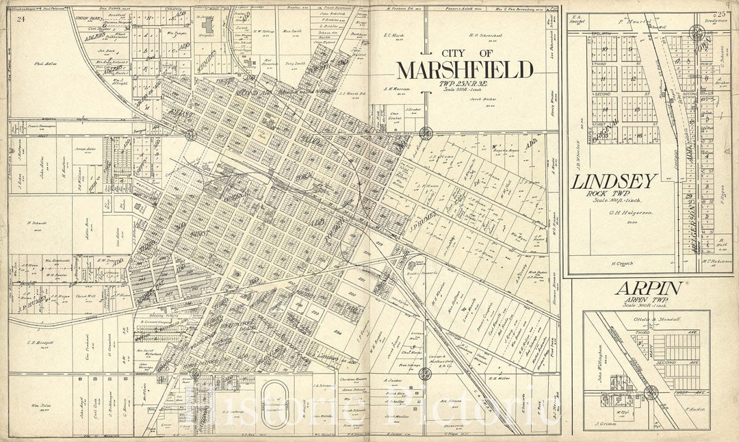 Historic 1909 Map - Standard Atlas of Wood County, Wisconsin - City of ...