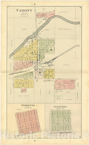 Historic 1888 Map - Plat Book of Chippewa County, Wisconsin - Cadott ...