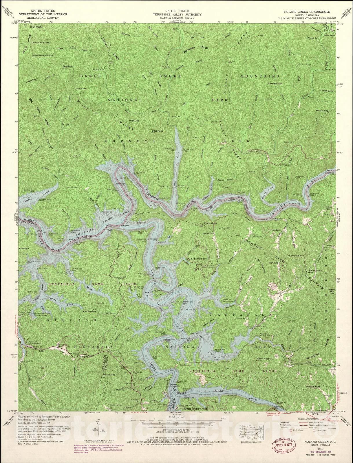 Historic 1935 Map - North Carolina. - Scale 1:24,000 (1978) - Noland C ...