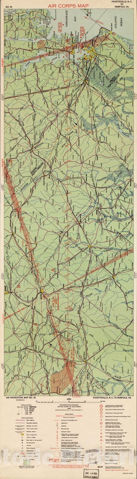 Historic 1924 Map - Aeronautical Strip maps of The United States. - No ...