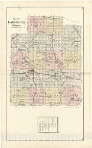 Historic 1893 Map - Atlas and Directory of Lapeer County, Michigan - M ...