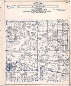 Historic 1930 Map - Atlas of Butler County, Iowa. - Map of Albion Town ...