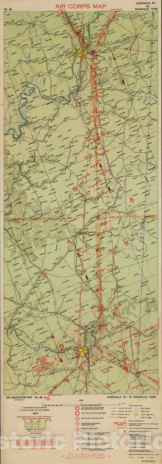 Historic 1924 Map - Aeronautical Strip maps of The United States. - No ...