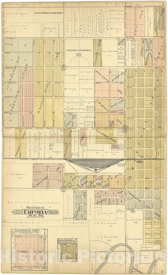 Historic 1901 Map - Standard Atlas of Lyon County, Kansas - West Part ...
