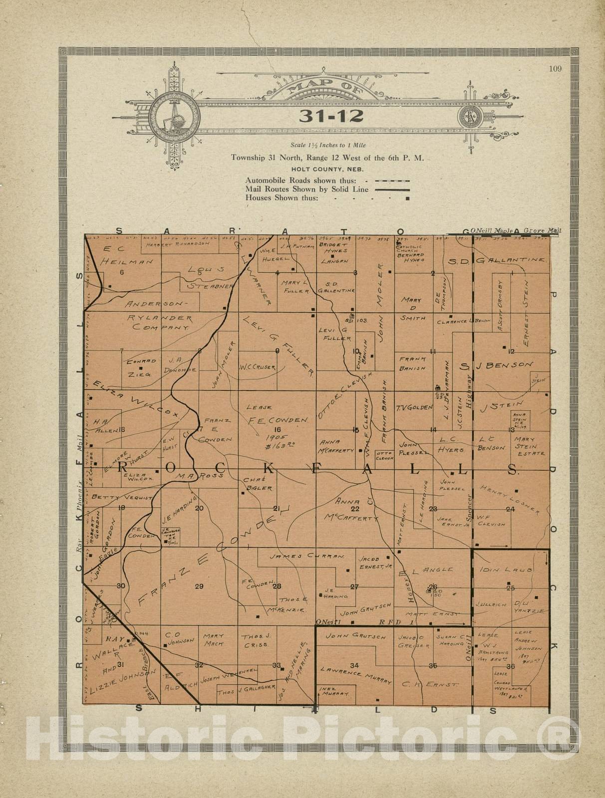 Historic 1915 Map - Atlas and plat Book of Holt County, Nebraska - Map ...