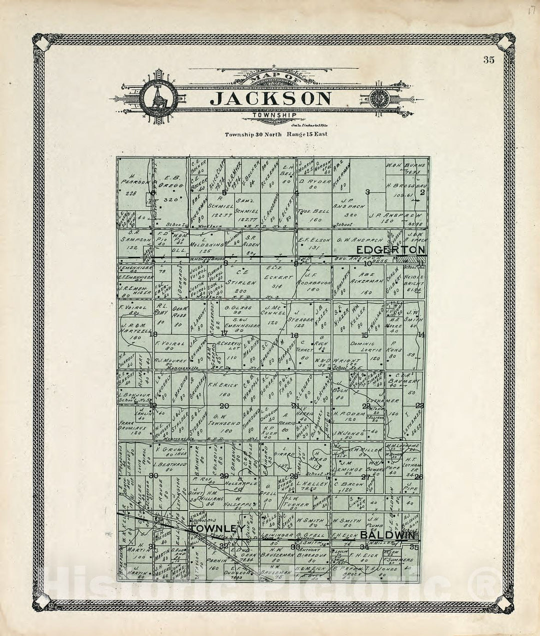 Historic 1907 Map - Plat Book of Allen County, Indiana. - Map of Jacks ...