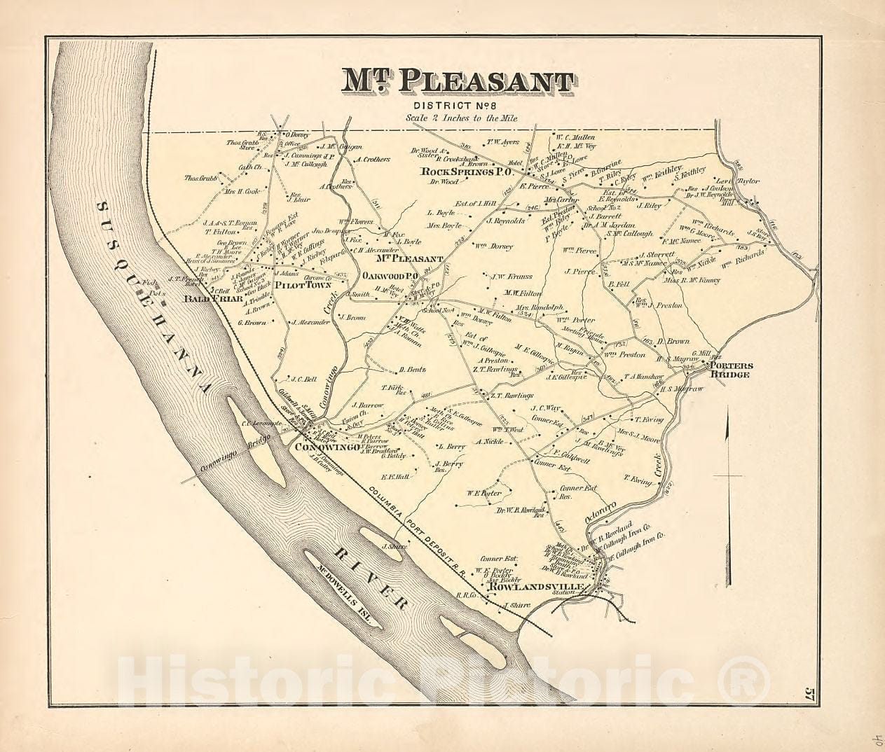 Historic 1877 Map - an Illustrated Atlas of Cecil County, Maryland - M ...