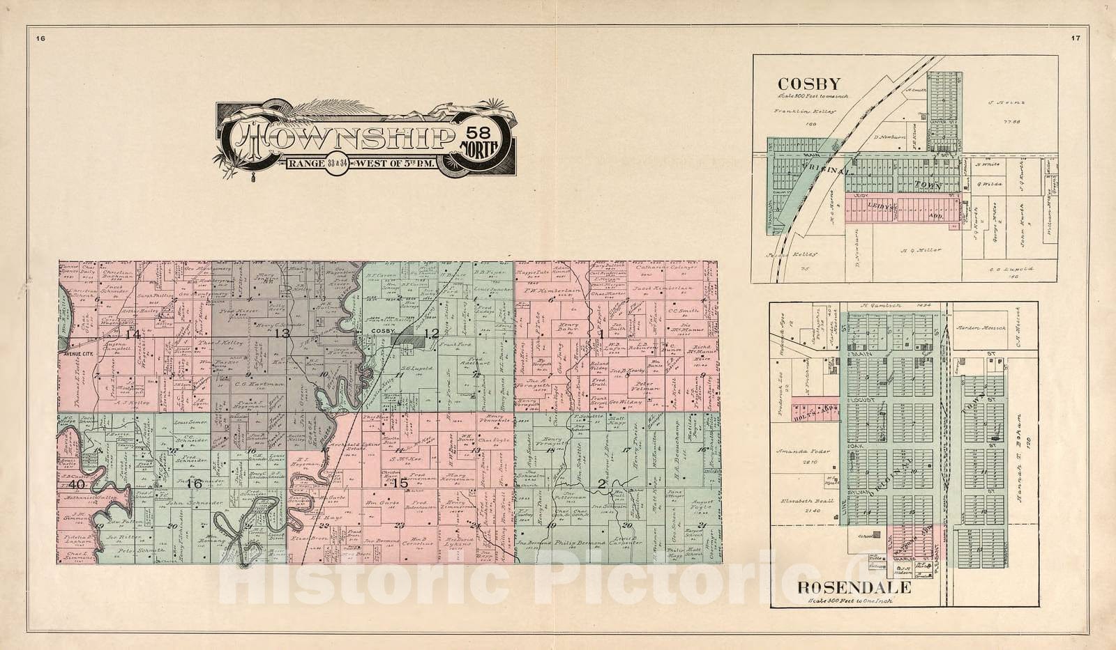 Historic 1898 Map - Atlas of Andrew County, Missouri - Township 58 Nor ...