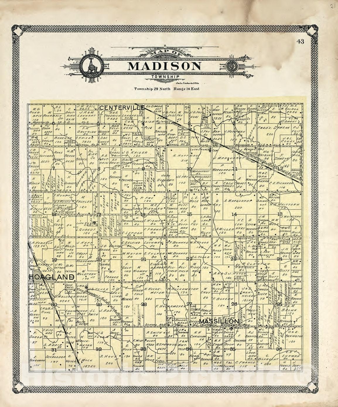Historic 1907 Map - Plat Book of Allen County, Indiana. - Map of Madis ...
