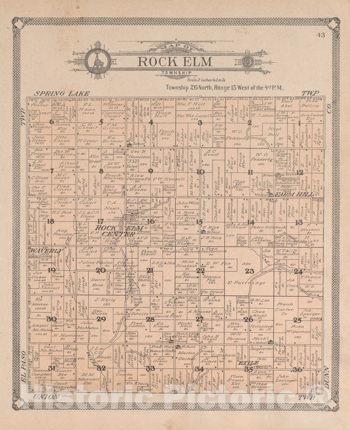 Historic 1908 Map - Standard Atlas of Pierce County, Wisconsin : Inclu ...