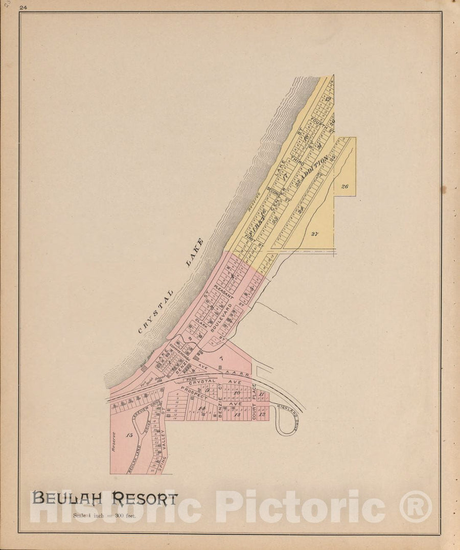 Historic 1901 Map - Atlas of Benzie County, Michigan - Beulah Resort ...