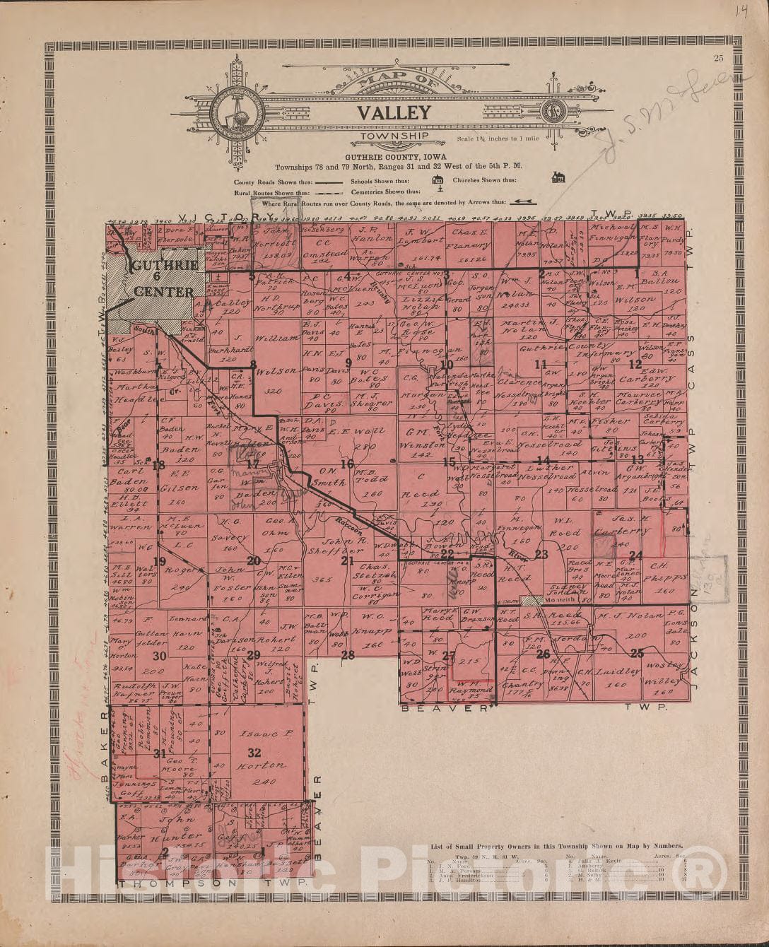 Historic 1917 Map - Atlas and plat Book of Guthrie County, Iowa - Vall ...