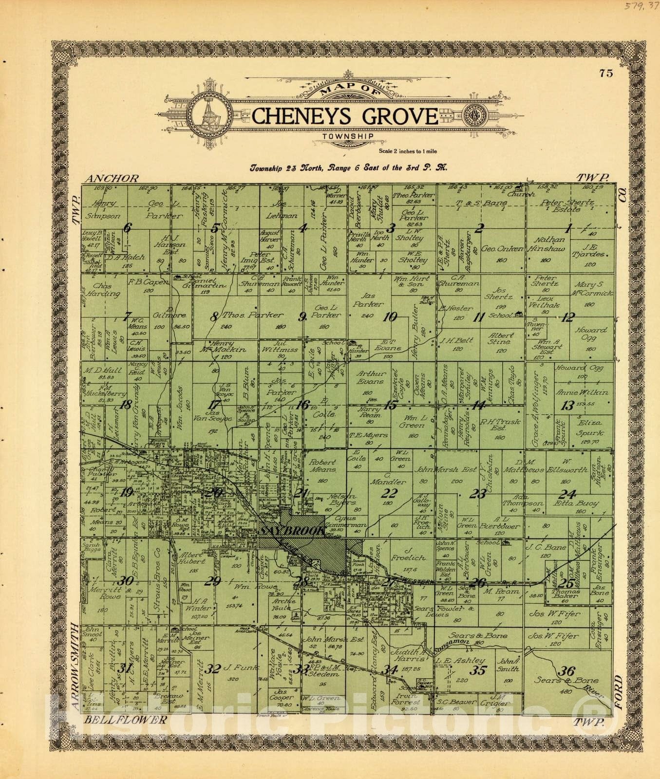 Historic 1914 Map - Standard Atlas of McLean County, Illinois, Includi ...