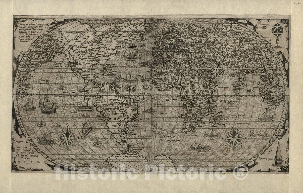 Historic 1575 Map - Geografia tavole Moderne di geografia. - World, 15 ...