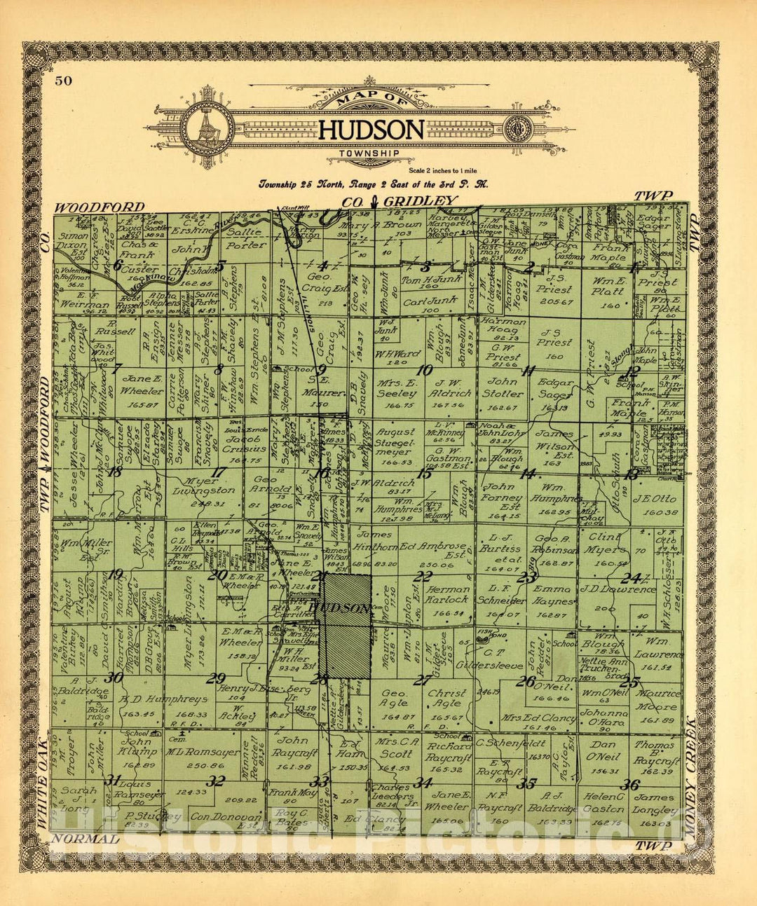 Historic 1914 Map - Standard Atlas of McLean County, Illinois, Includi ...