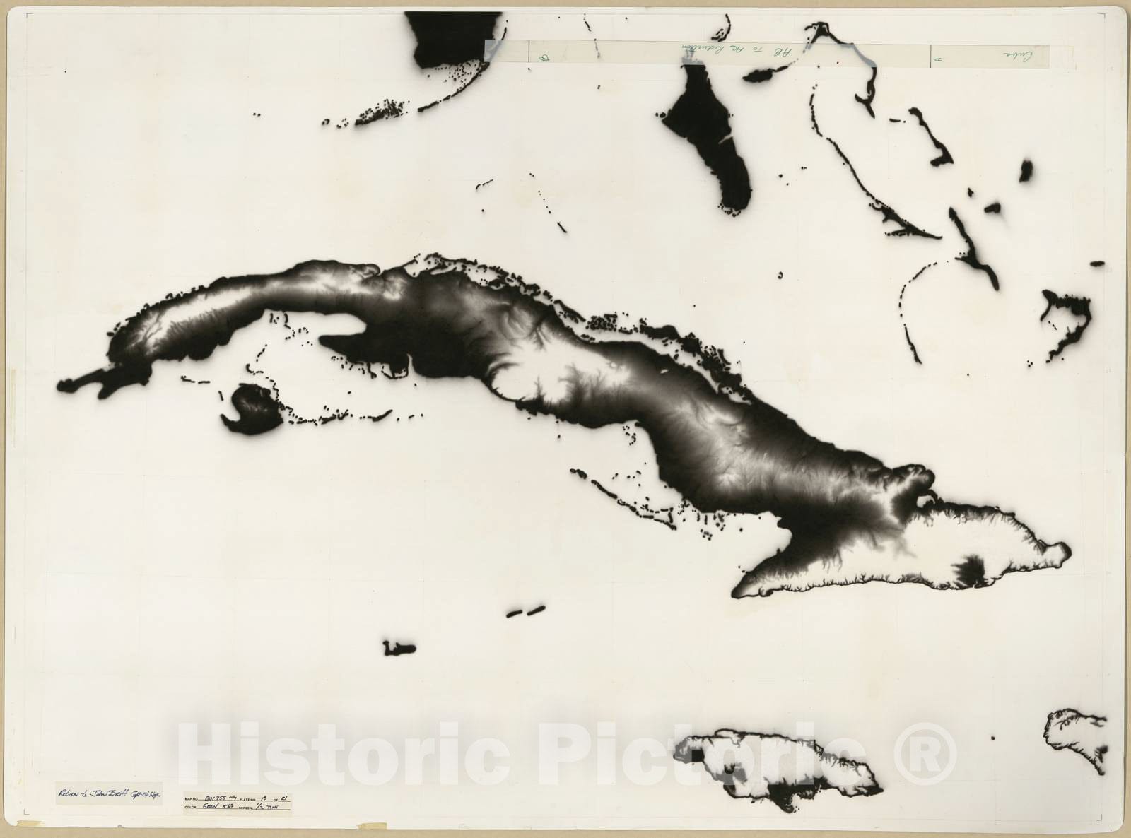 Historic Map - CIA Terrain Board Collection - Cuba Reference - Shaded ...