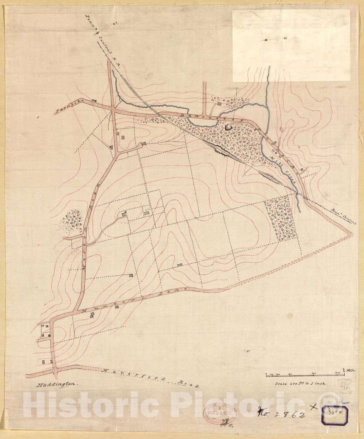 Historic 1863 Map - General Diagram - Haddington Subdivision, Hunter's ...