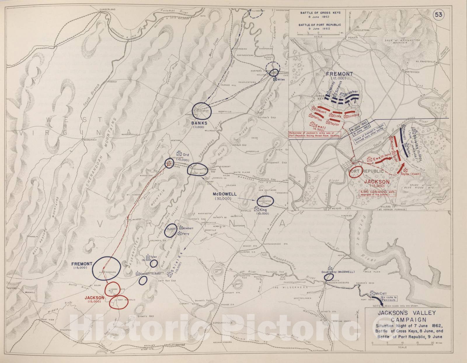 Historic 1959 Map - The West Point Atlas of American Wars - Jackson's ...