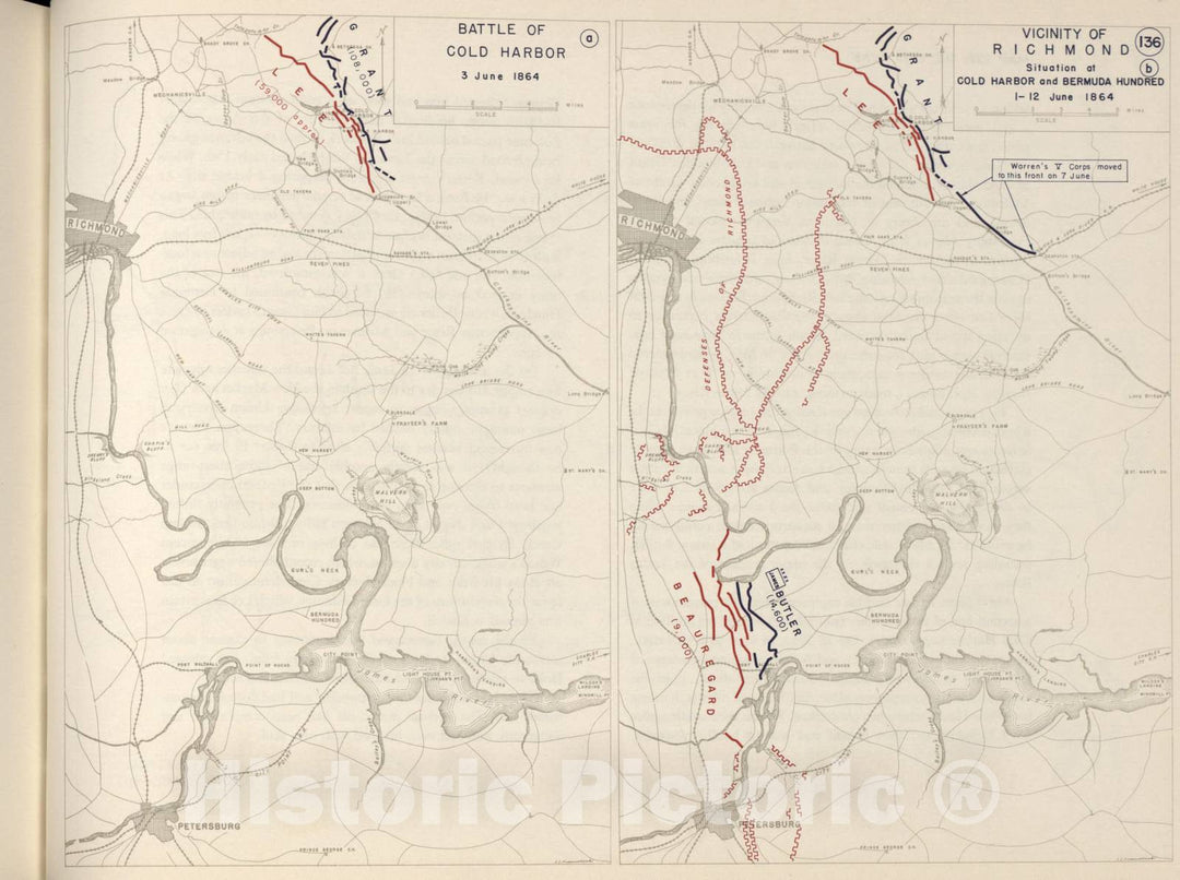 Historic 1962 Map - The West Point Atlas of The Civil War - Battle of ...
