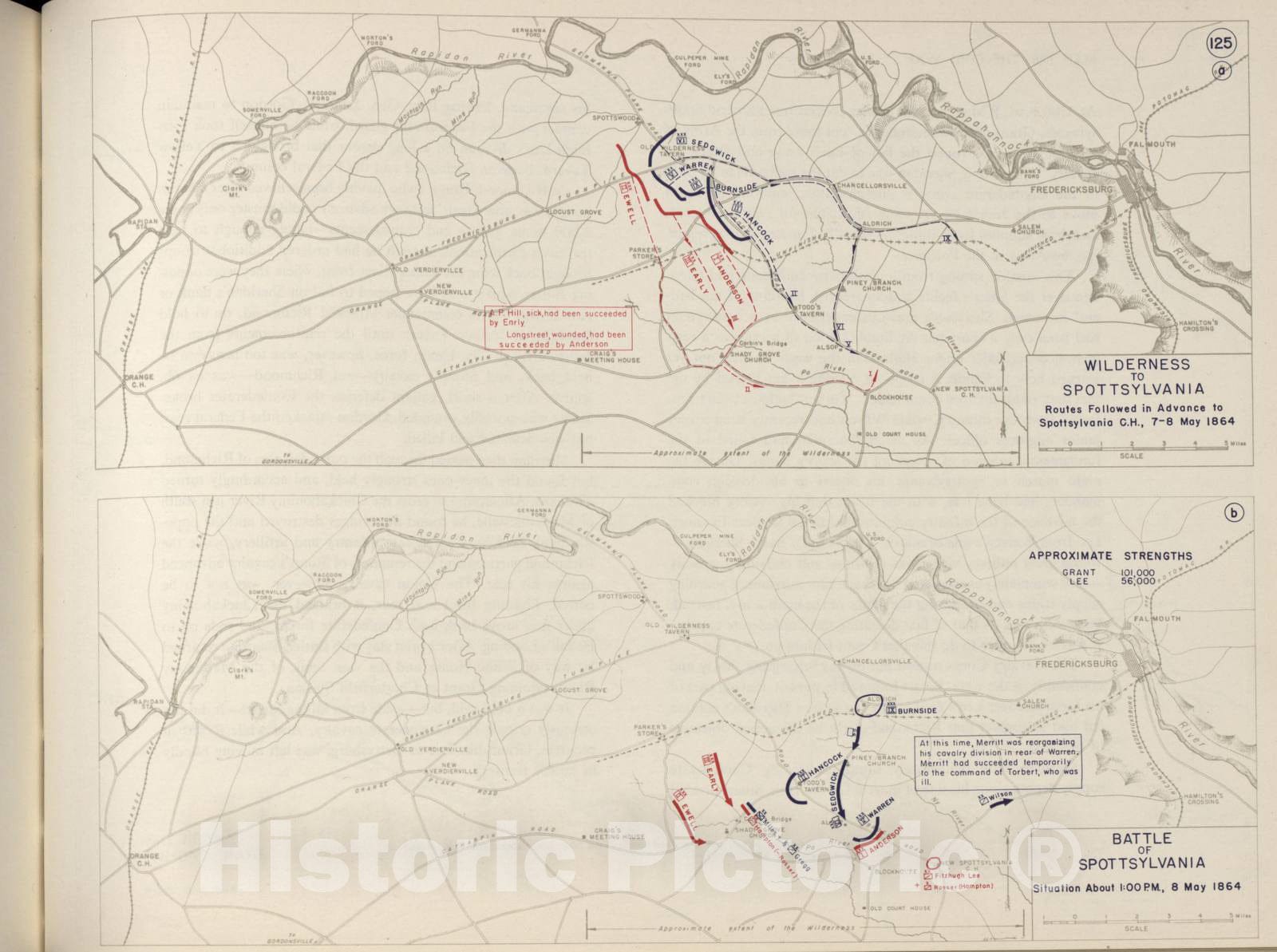 Historic 1962 Map - The West Point Atlas of The Civil War - Battle of ...