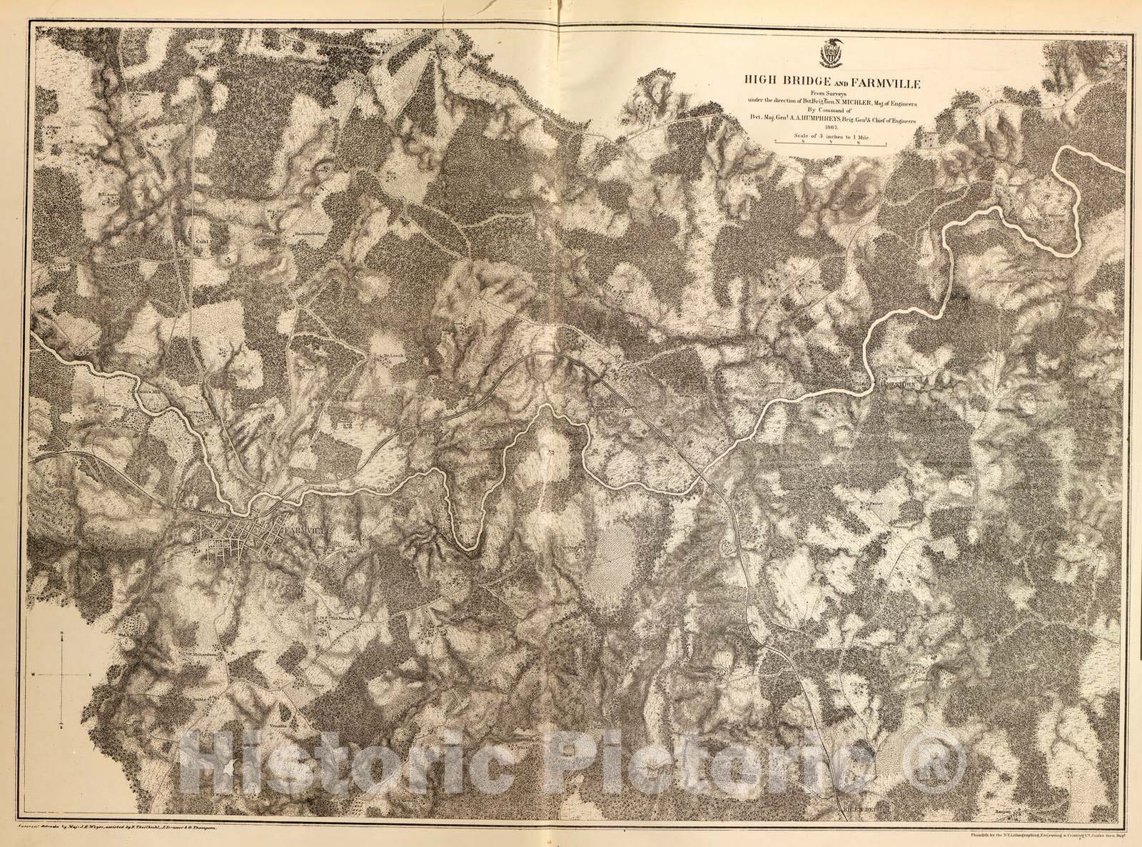 Historic 1883 Map - Military maps of The United States. - High Bridge ...