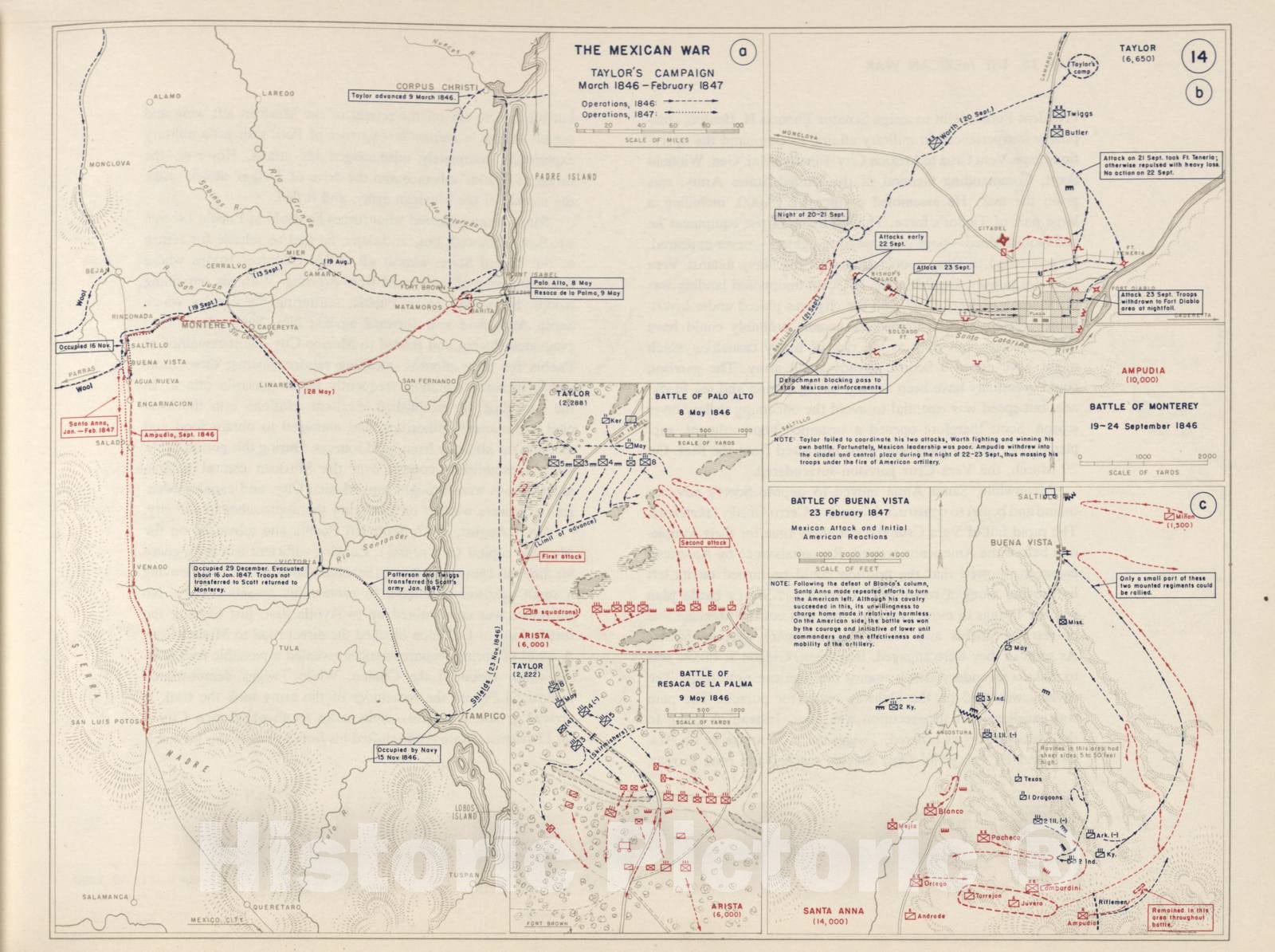 Historic 1962 Map - The West Point Atlas of The Civil War - Mexican Wa ...