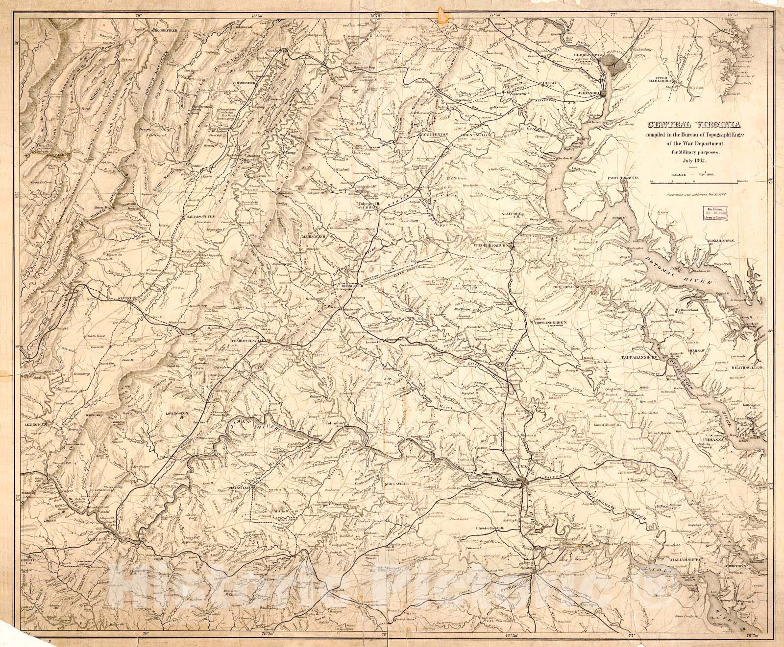 Historic 1864 Map - Central Virginia 1 – Historic Pictoric