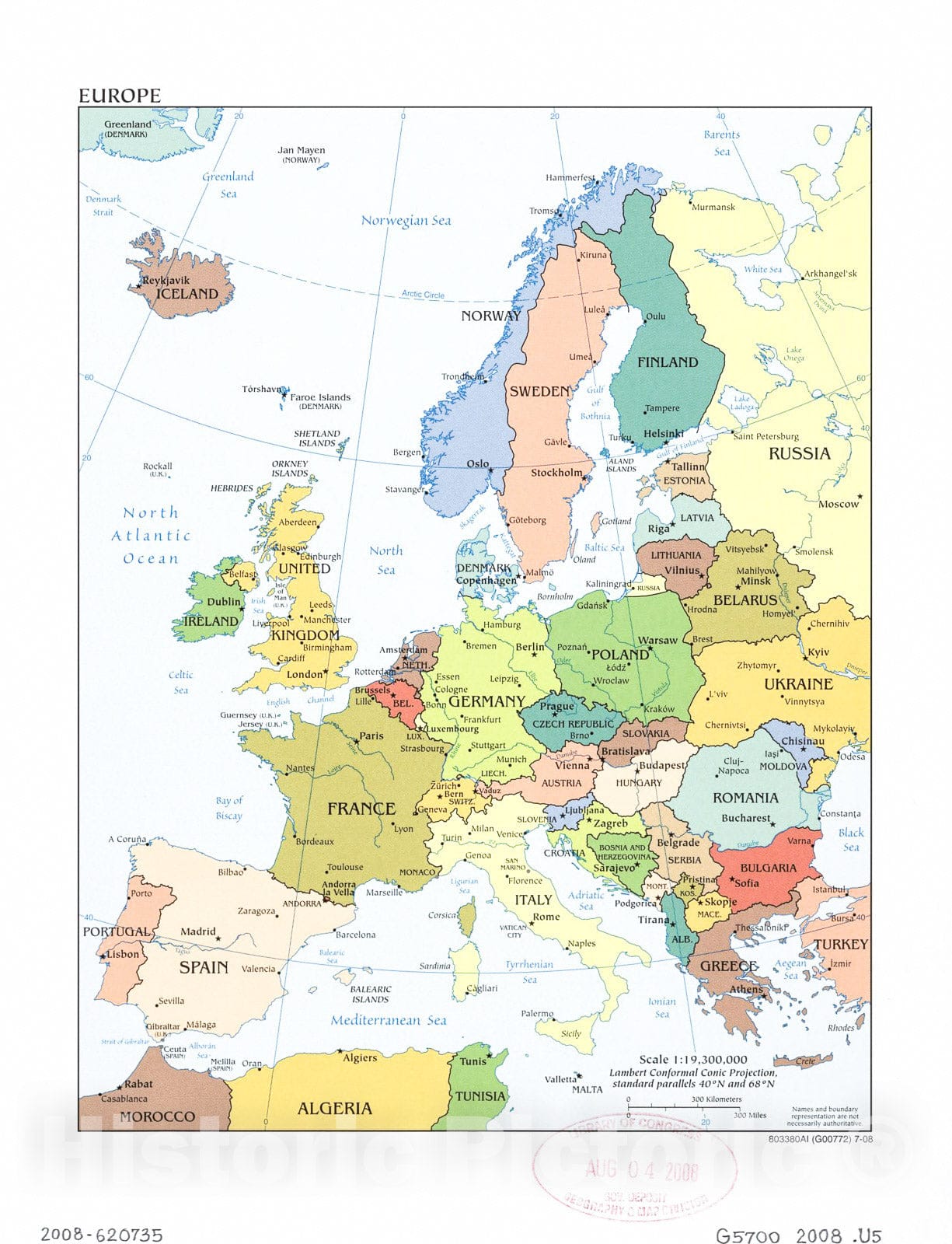 Historic 2008 Map - Europe. – Historic Pictoric