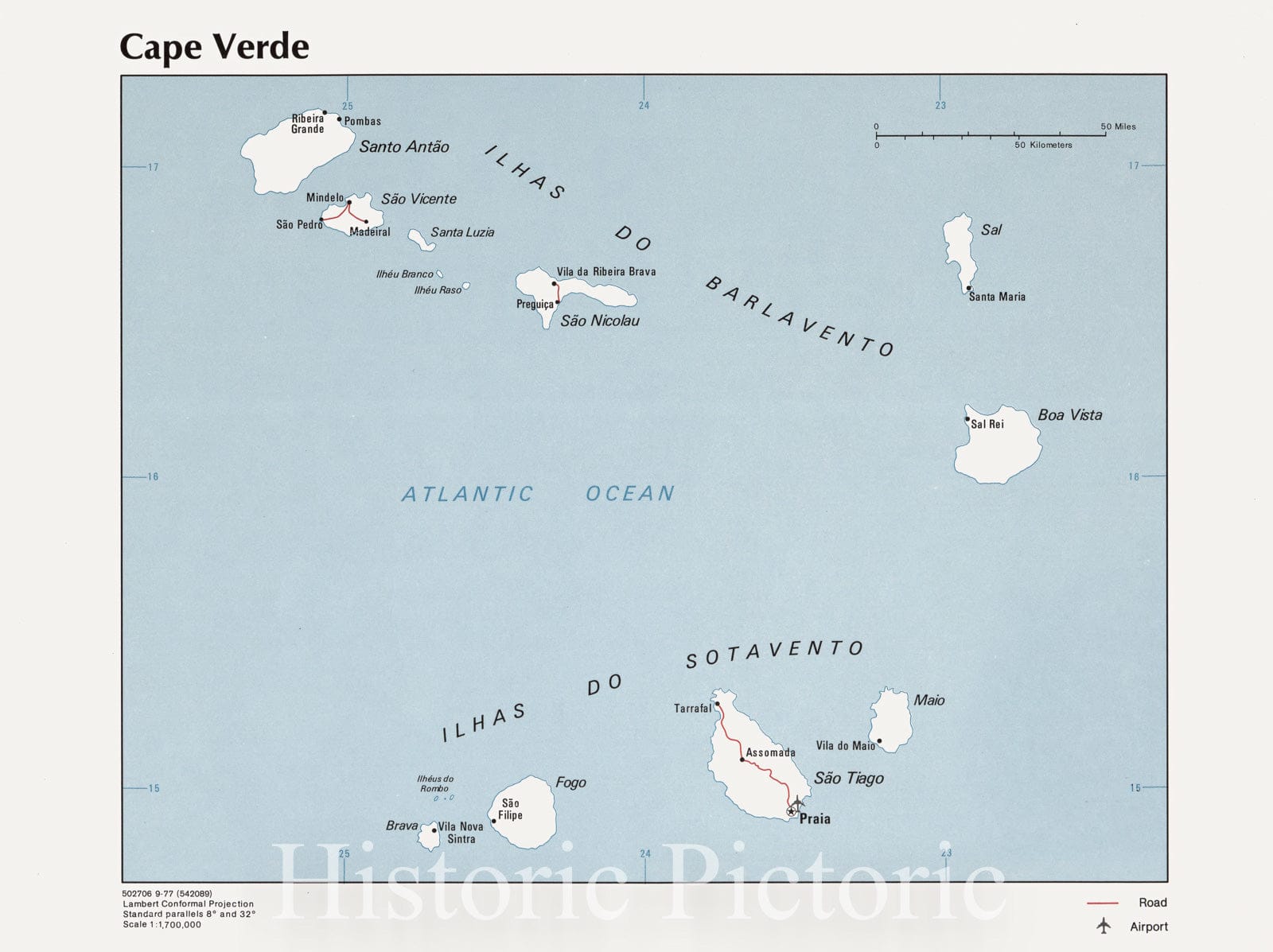 Historic 1977 Map - Cape Verde. – Historic Pictoric