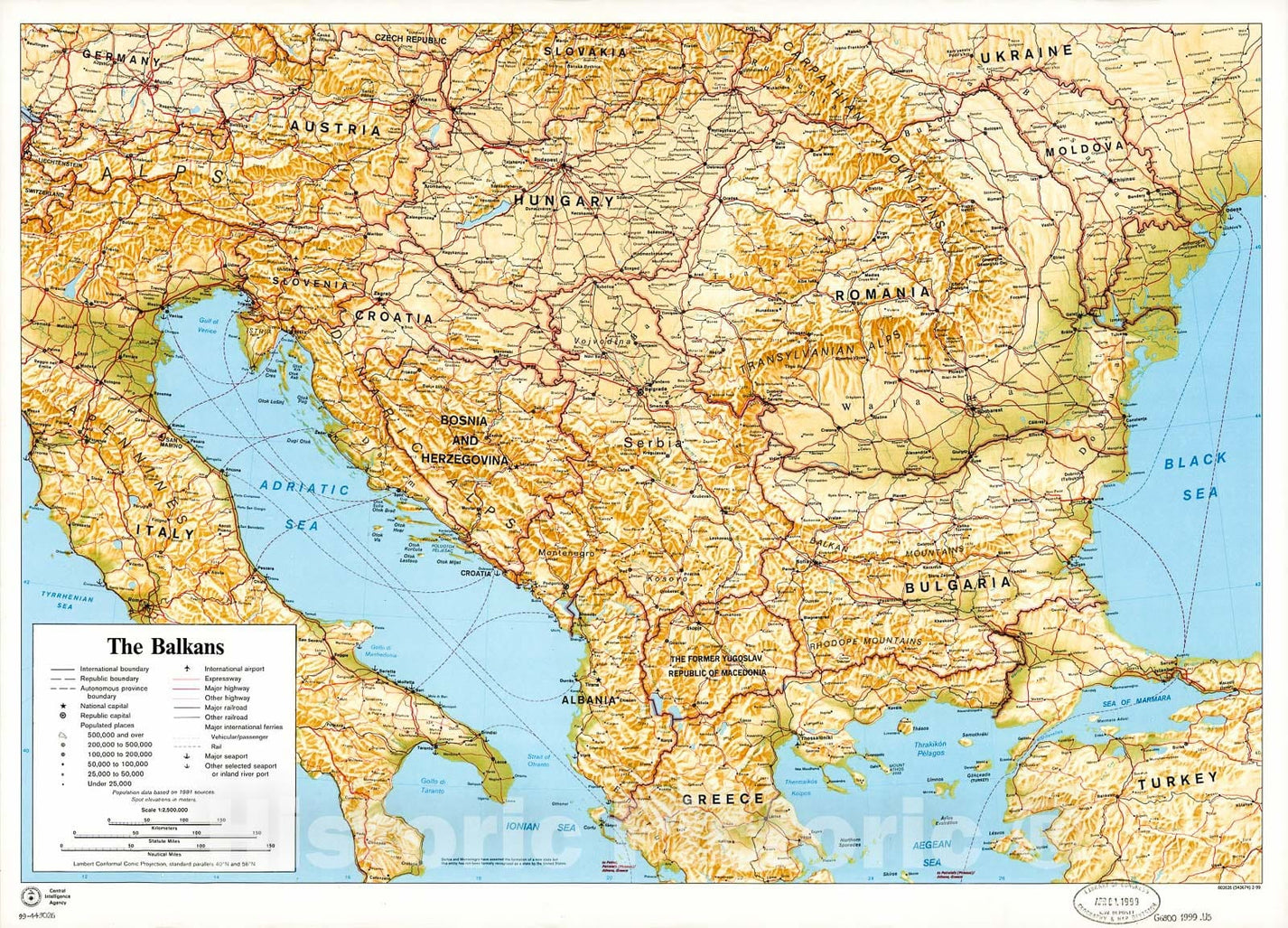 Historic 1999 Map - The Balkans – Historic Pictoric