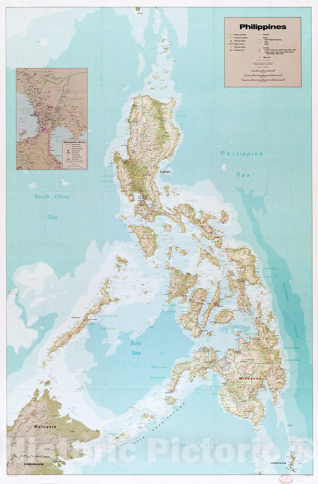 Historic 1990 Map - Philippines. – Historic Pictoric