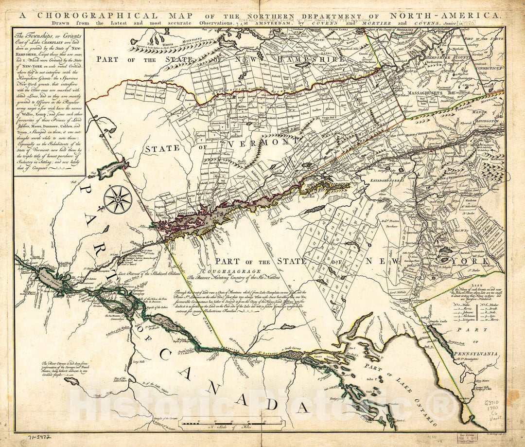 Historic 1780 Map - A chorographical map of The Northern Department of ...