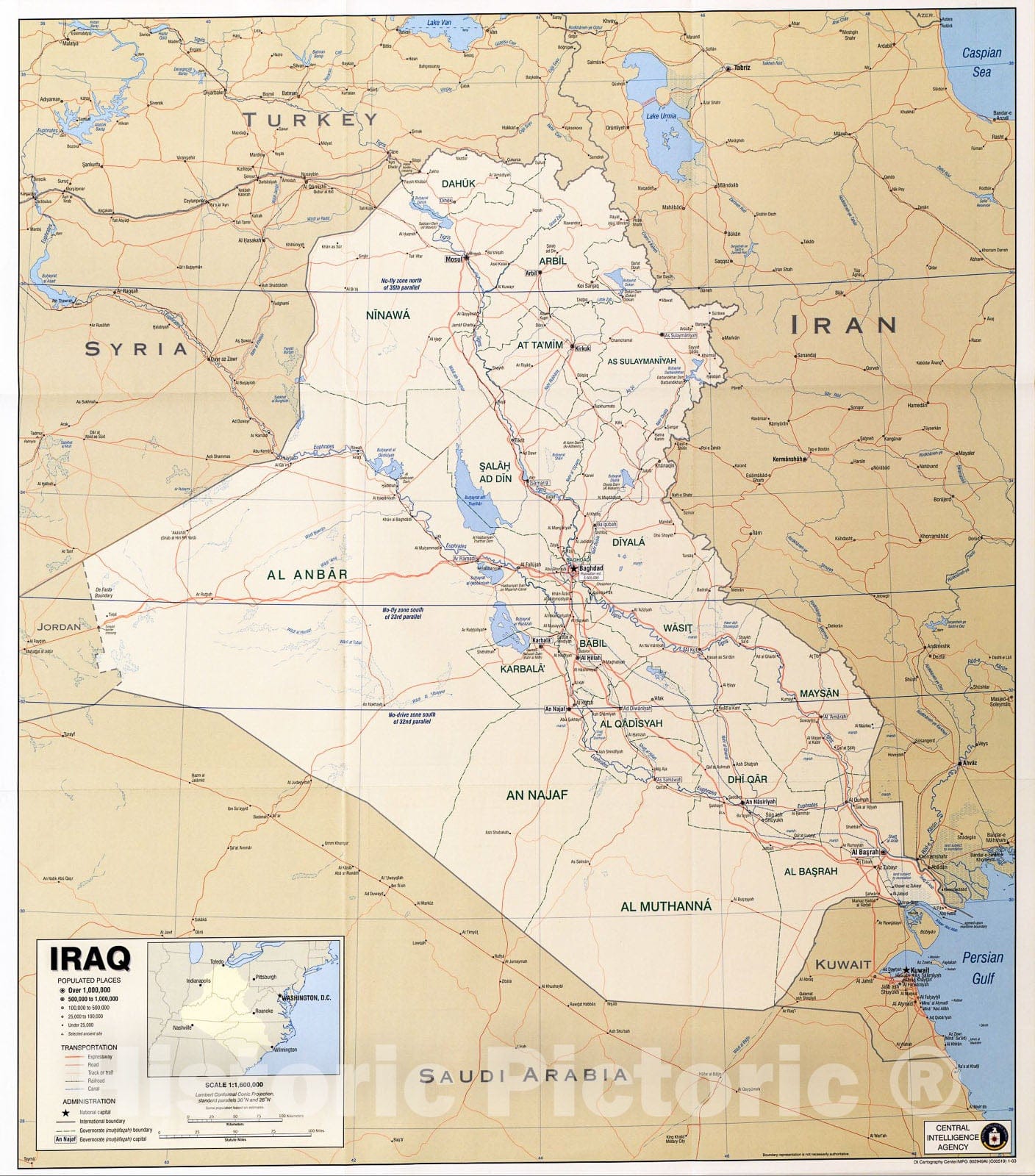Historic 2003 Map - Iraq – Historic Pictoric