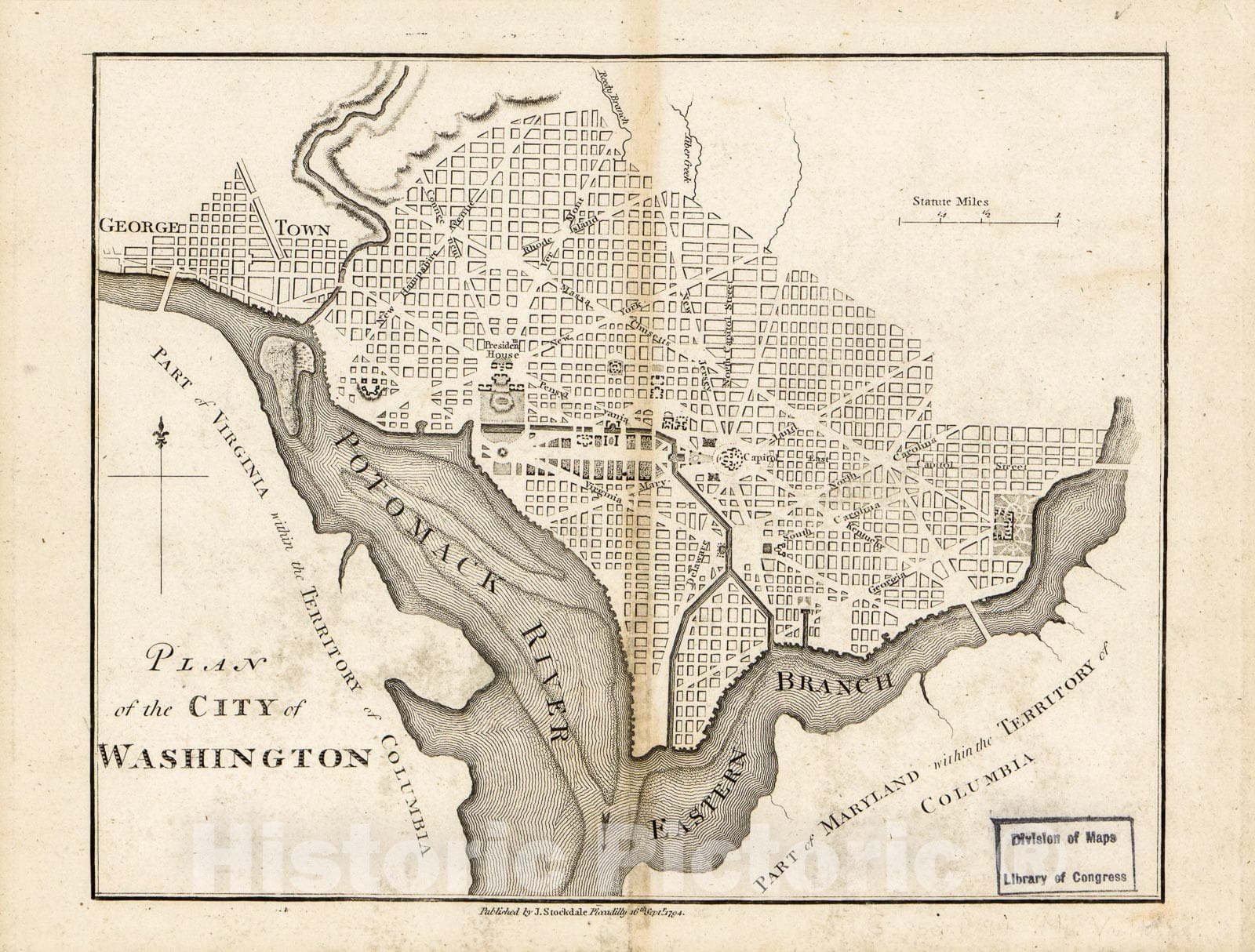 Historic 1794 Map - Plan of The City of Washington. – Historic Pictoric