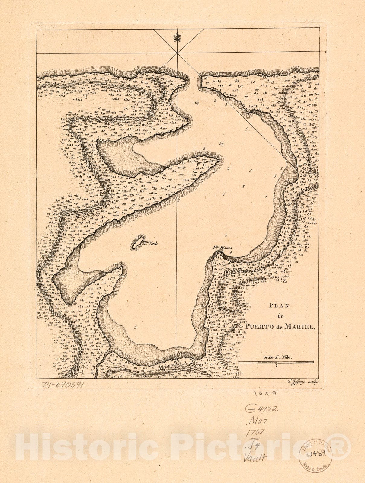 Historic 1768 Map - Plan de Puerto de Mariel – Historic Pictoric