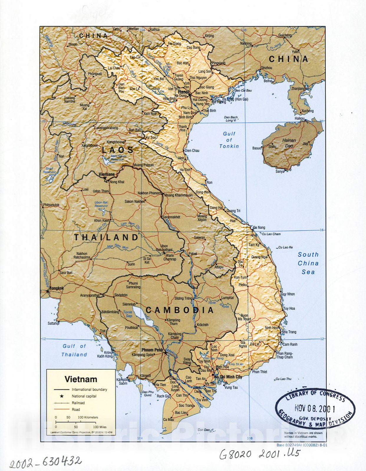 Historic 2001 Map - Vietnam. – Historic Pictoric