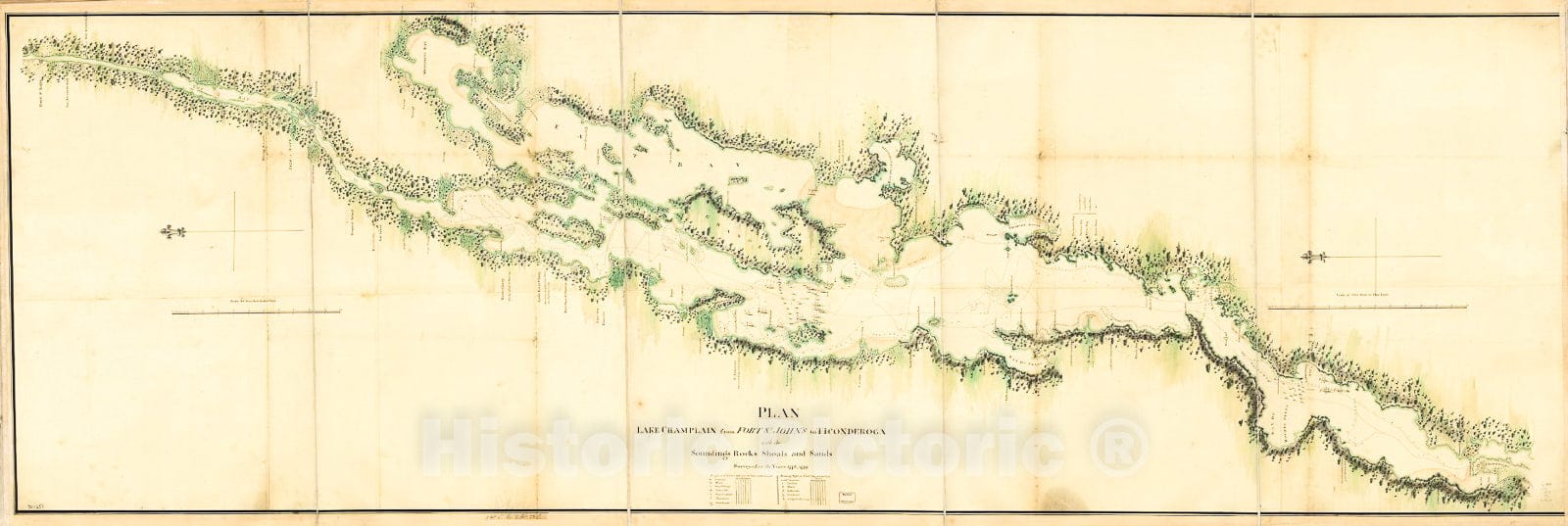 Historic 1779 Map - Plan, Lake Champlain from Fort St. John's to Ticon ...