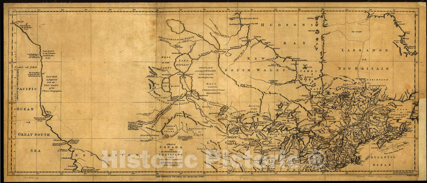 Historic 1768 Map - A map of Canada and The North Part of Louisiana wi ...