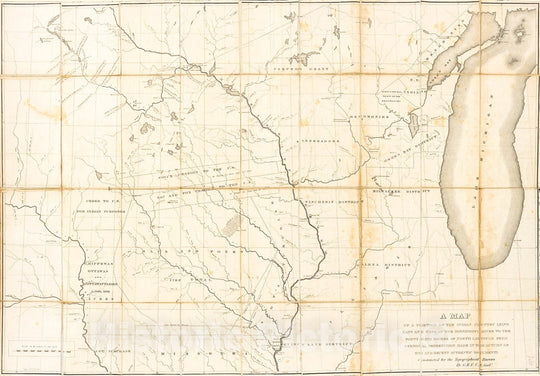 Historic 1836 Map - A map of a Portion of The Indian Country Lying Eas ...
