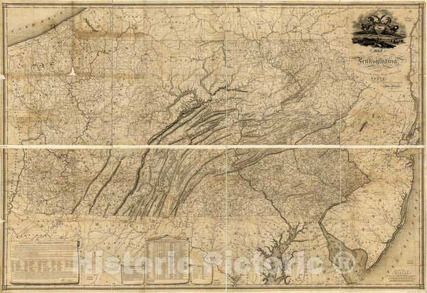 Historic 1822 Map - Map of Pennsylvania : Constructed from The County ...