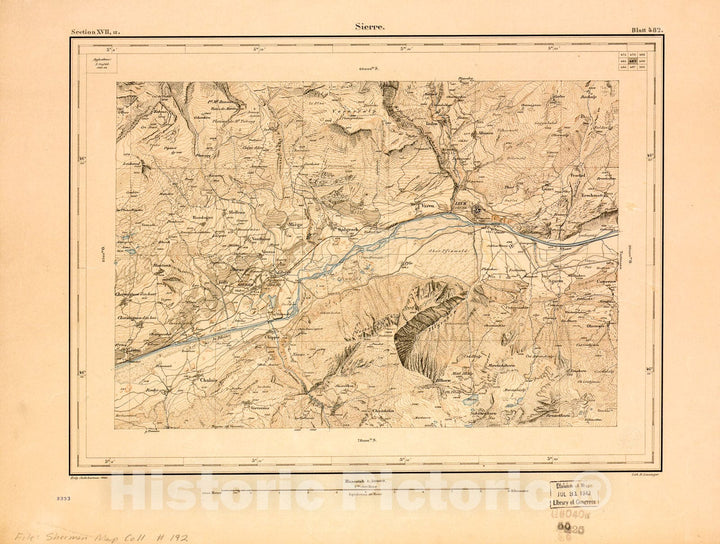 Historic 1886 Map - Sierre – Historic Pictoric