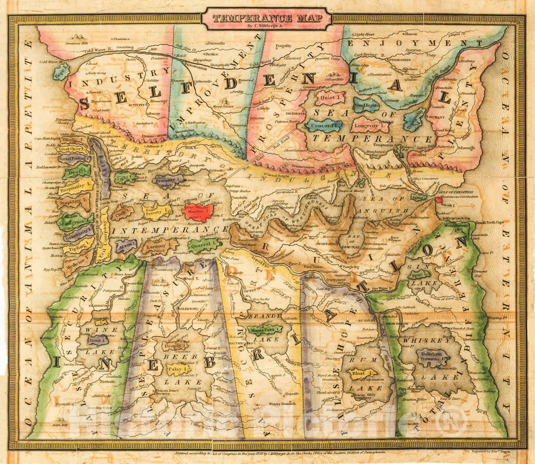 Historic 1838 Map - Temperance map. – Historic Pictoric