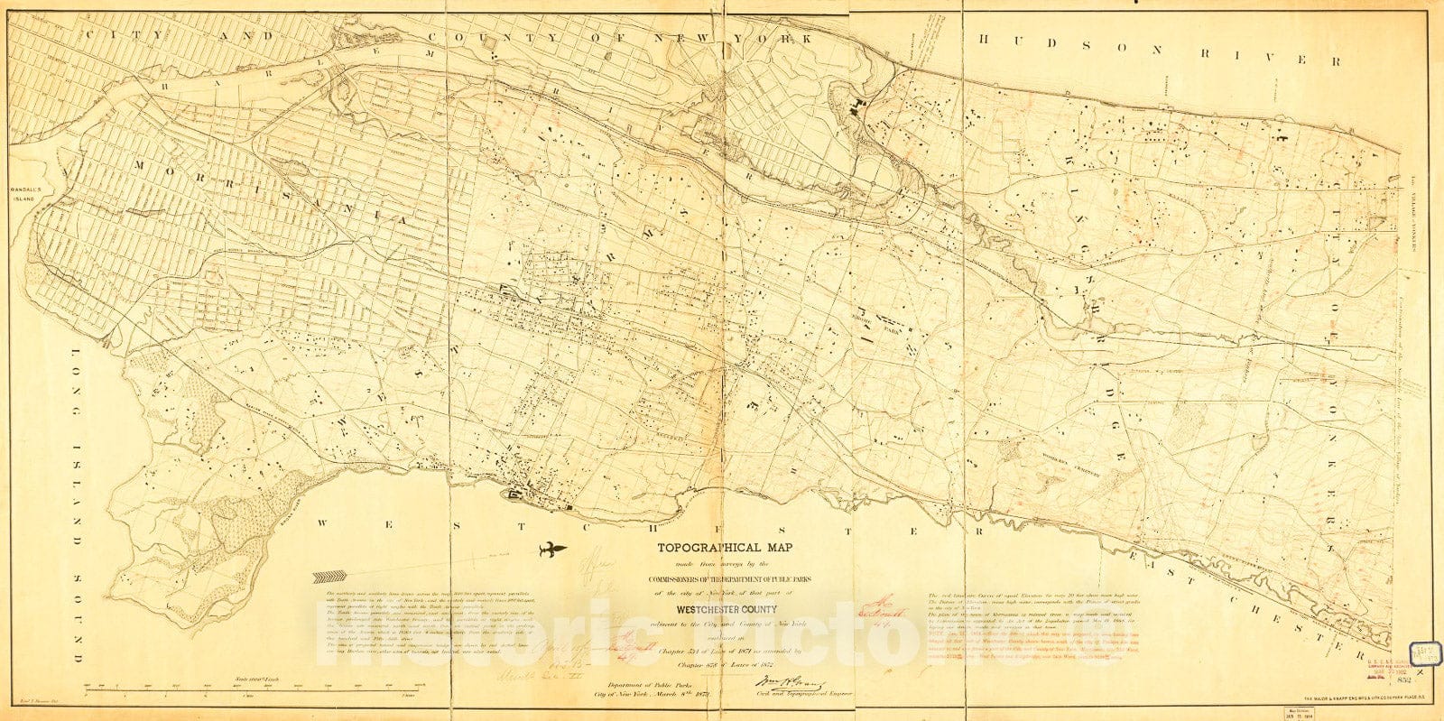 Historic 1874 Map - Topographical map Made from surveys by The commiss ...