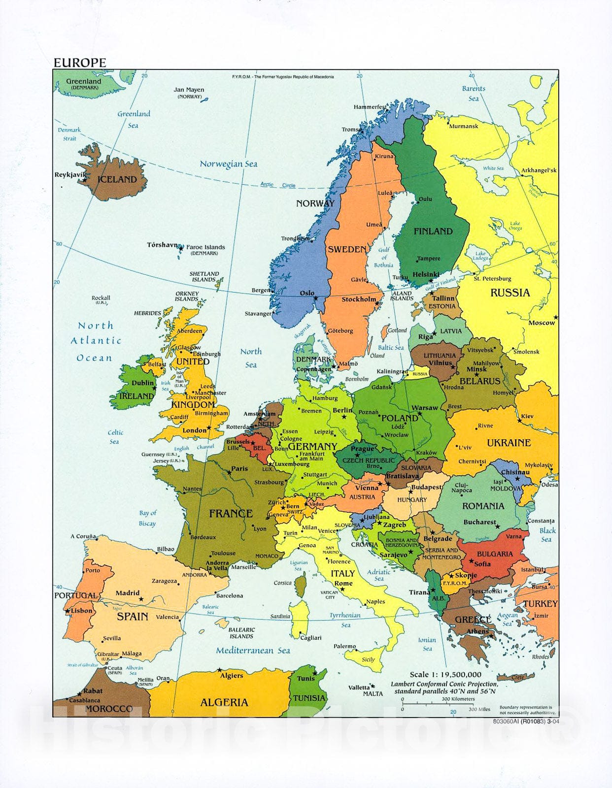 Historic 2004 Map - Europe. 1 – Historic Pictoric