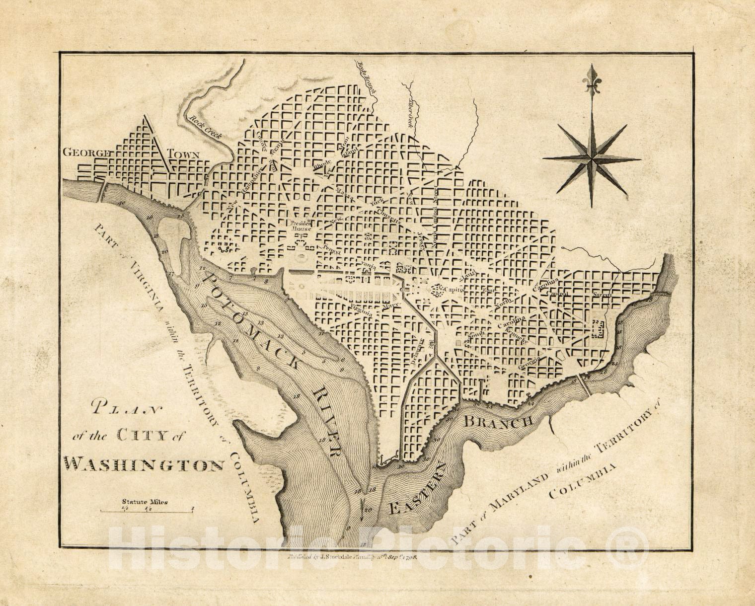 Historic 1798 Map - Plan of The City of Washington. 2 – Historic Pictoric