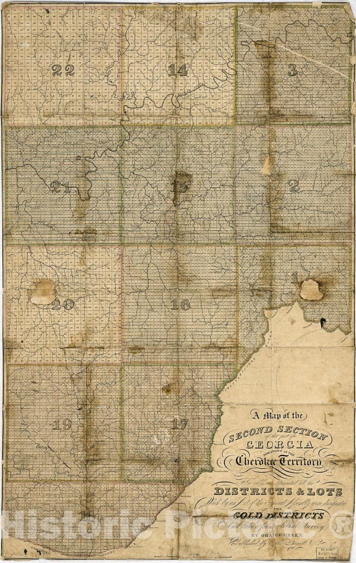 Historic 1830 Map - A map of The Second Section of That Part of Georgi ...