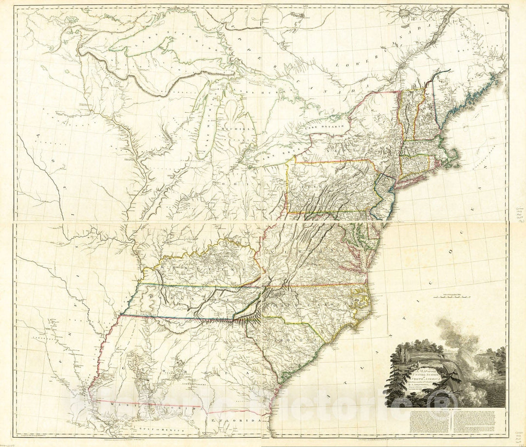 Historic 1811 Map - A map of The United States of North America ...
