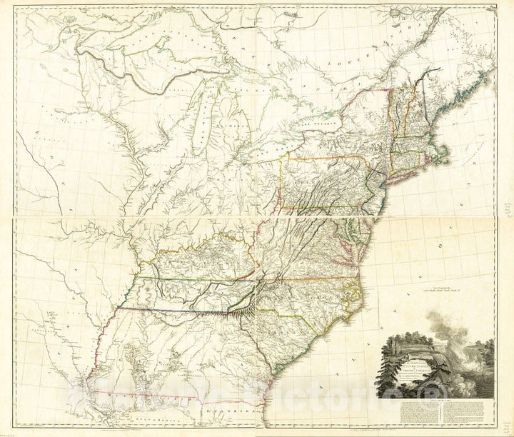 Historic 1811 Map - A map of The United States of North America ...